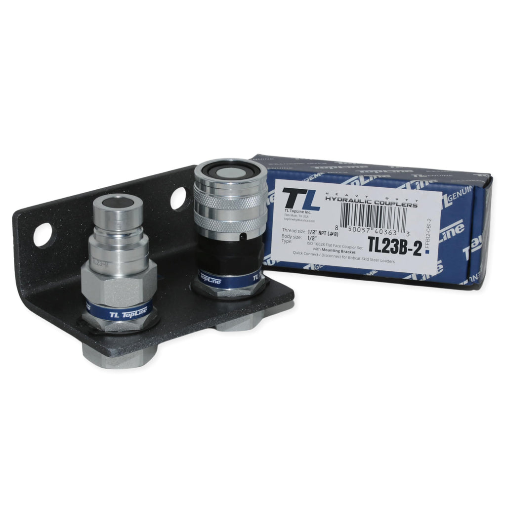 1/2" Hydraulic Quick Connect Coupler Set, Flat Face, 1/2" NPT, ISO 160 ...
